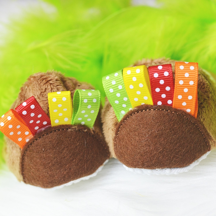 In the Hoop Turkey Baby Booties Embroidery Machine Design