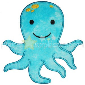 Octopus Applique Embroidery Machine Design