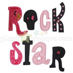 Rock Star Alphabet Embroidery Machine Design