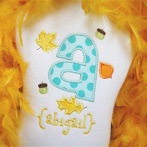 Fall Alpha Embroidery Machine Design