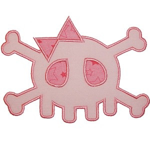 Diva Skull Applique Embroidery Machine Design