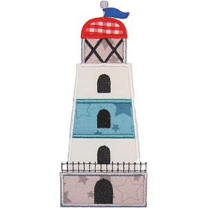 Lighthouse 3 Applique Embroidery Machine Design