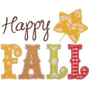 Happy Fall Applique Embroidery Machine Design