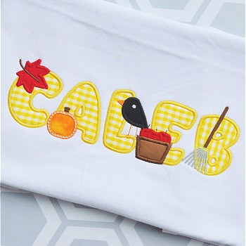 Mini Fall Alpha Embroidery Machine Design