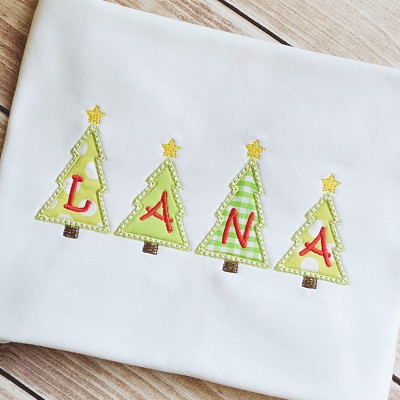 Tiny Tree Alpha Embroidery Machine Design