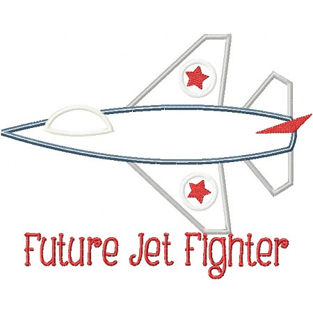 Future Jet Fighter Embroidery Machine Design