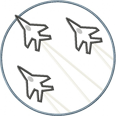 Jet Fighter Patch Applique Embroidery Machine Design