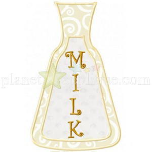 Free Milk Bottle Applique Embroidery Machine Design