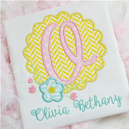 Spring Scallop Alpha Embroidery Machine Design