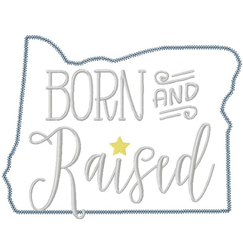 Oregon Born and Raised Vintage and Blanket Stitch Applique Embroidery ...