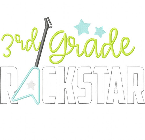 3rd Grade Rockstar Satin and Zigzag Stitch Applique Embroidery Machine ...