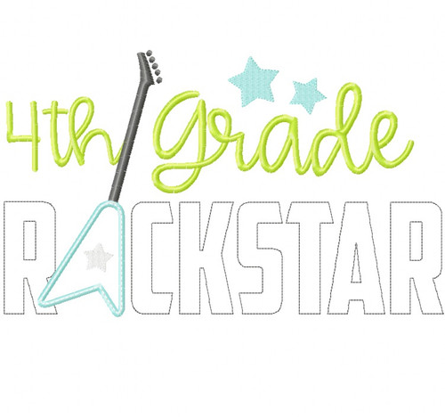 4th Grade Rockstar Satin and Zigzag Stitch Applique Embroidery Machine ...