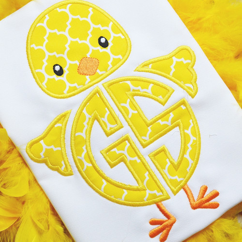 Boy Chick Monogram Alpha Embroidery Machine Design