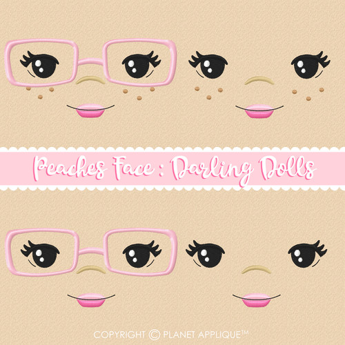 Peaches Face Styles For Darling Dolls Embroidery Machine Design