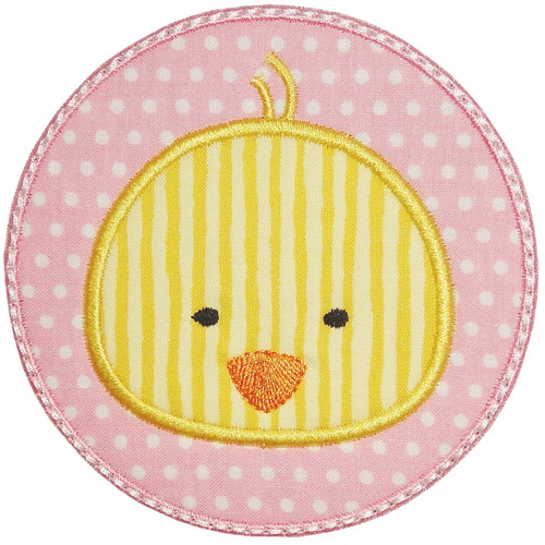 Circle Chick Patch Embroidery Machine Design