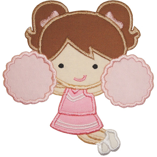 cheerleader Girl Applique Embroidery Machine Design