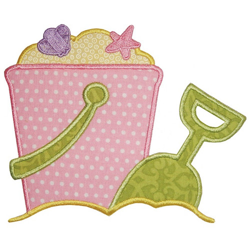 Sand Pail Applique Embroidery Machine Design