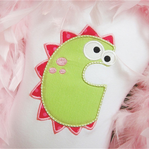 Dinosaur Alpha Embroidery Machine Design