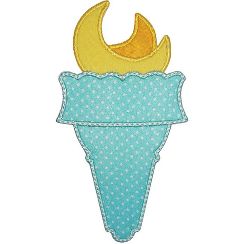 Liberty Torch Applique Embroidery Machine Design