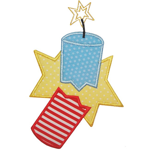 Firecracker Applique Embroidery Machine Design