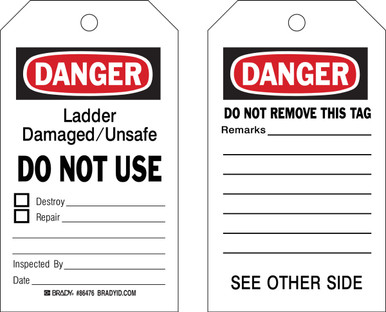 86476 - 4" x 7" Brady Tag