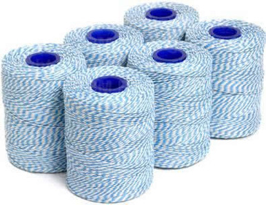 Roll of 5'S rayon blue & white butchers string - Starlight Packaging