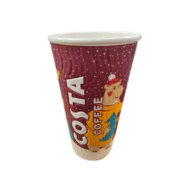 Christmas Costa Coffee 12 oz Ripple Cup with Lid | costa ripple 12oz cup