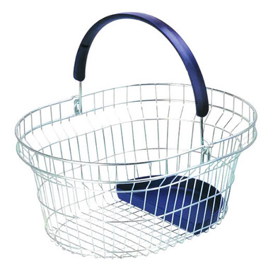 Oval Wire Shopping Basket blue with tray from Starlight Packaging