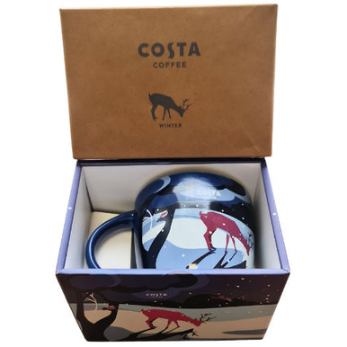 Costa coffee winter 12oz China mug in Gift Box | Costa Coffee Mug