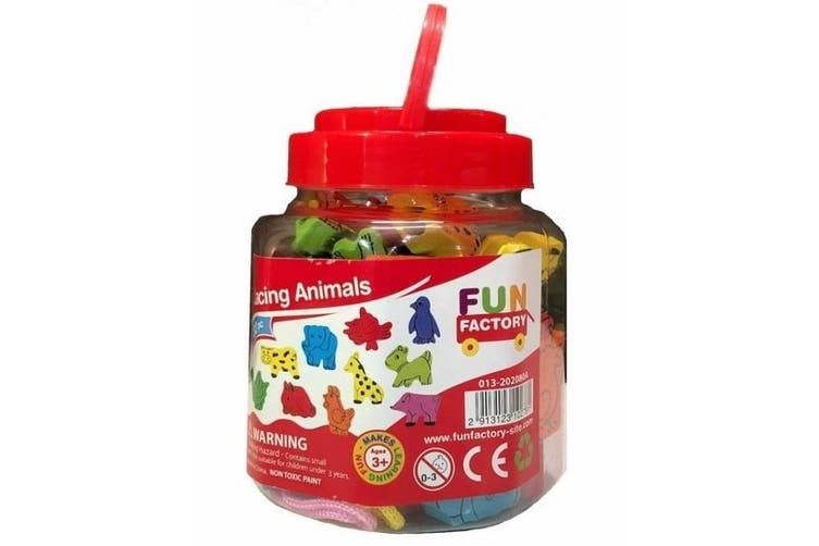 Fun Factory - Wooden Lacing Animals In a Jar | Petit Enfant
