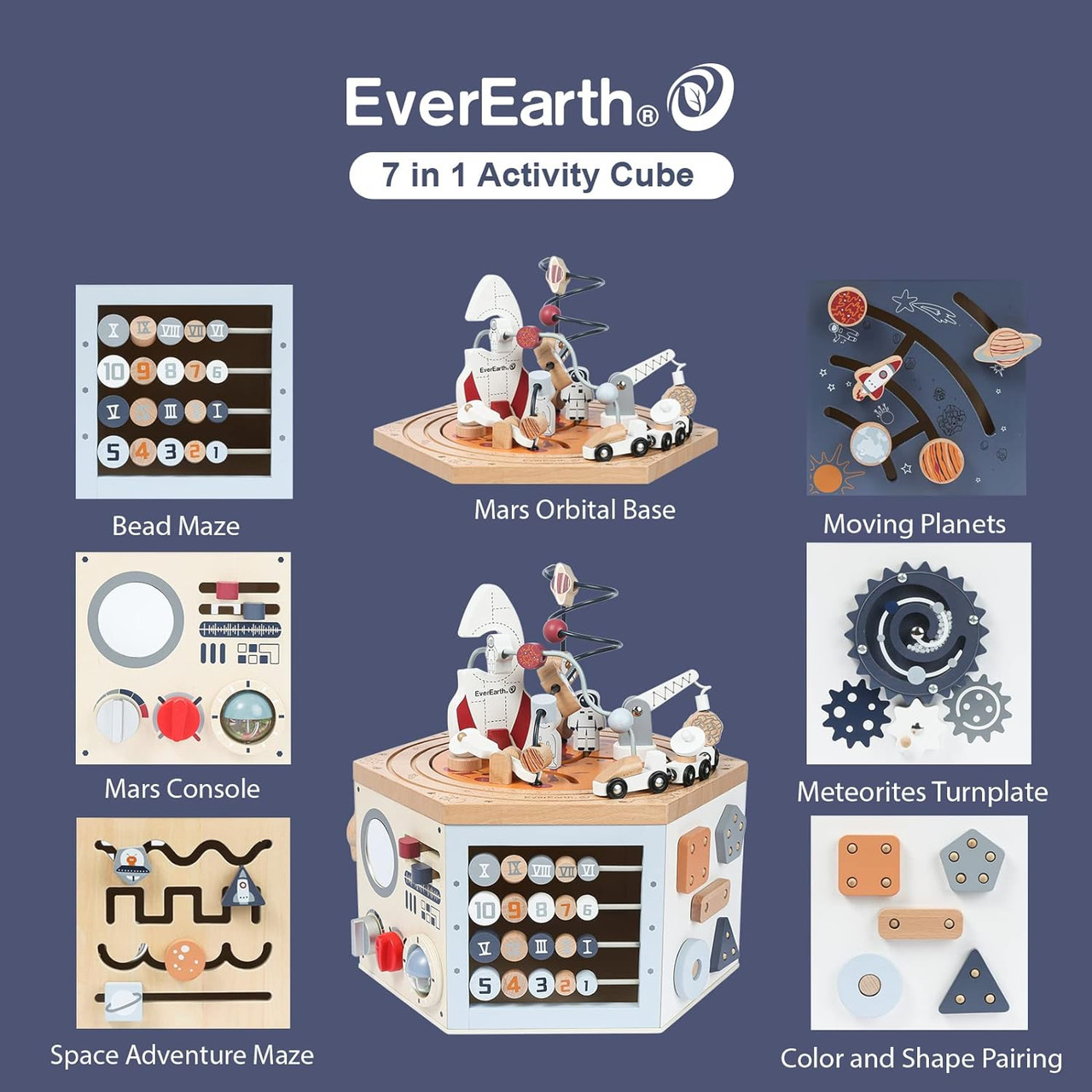 Everearth - 7 in 1 SPACE Activity Cube | Discount Toy Co