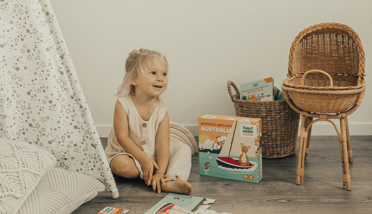 Mizzie the Kangaroo Puzzle Box Set - Hopping Around Australia