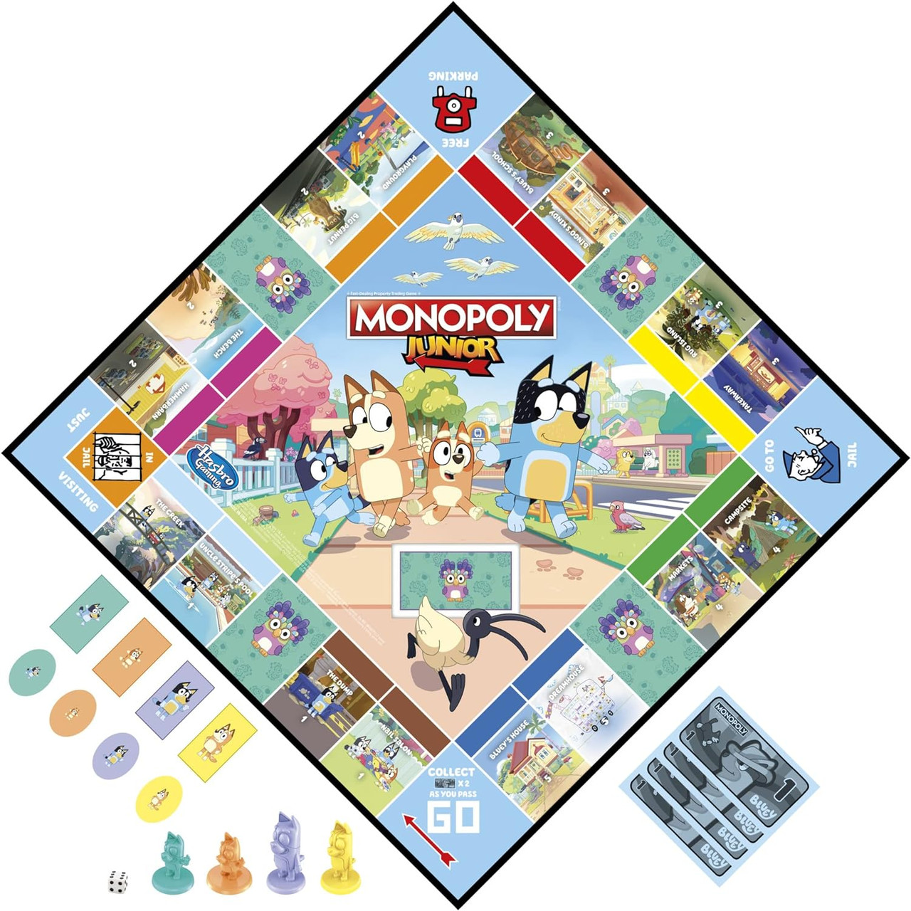 Monopoly Junior: Bluey Edition – Fun Bluey Board Game for Kids Ages 5+
