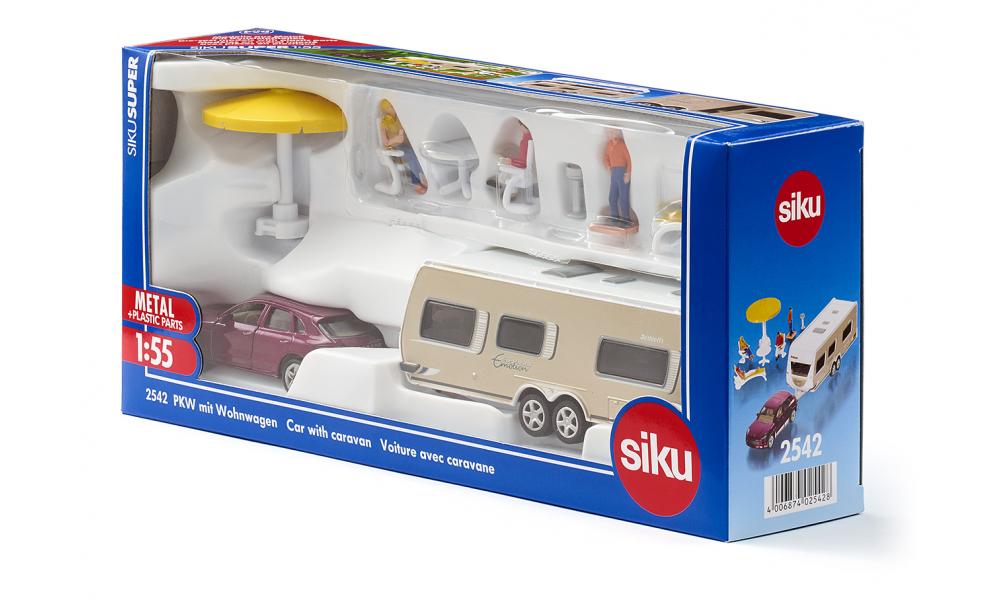 Siku - Porsche Car With Caravan -1:55 Scale