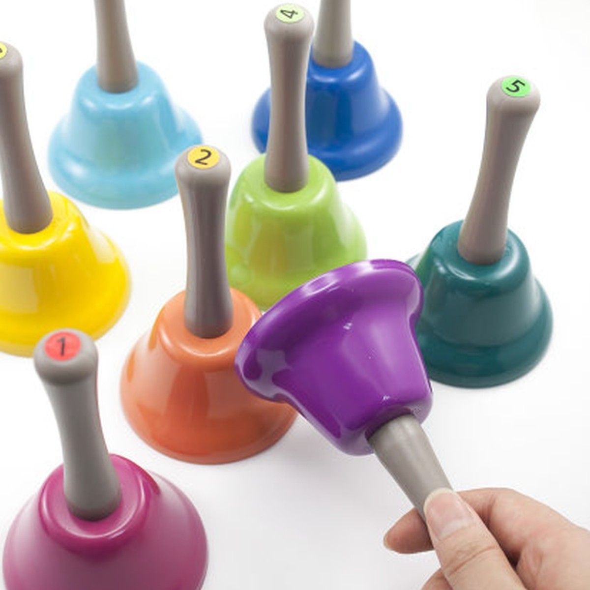 Rainbow Musical Hand Bells - 8 Piece Set | Discount Toy Co