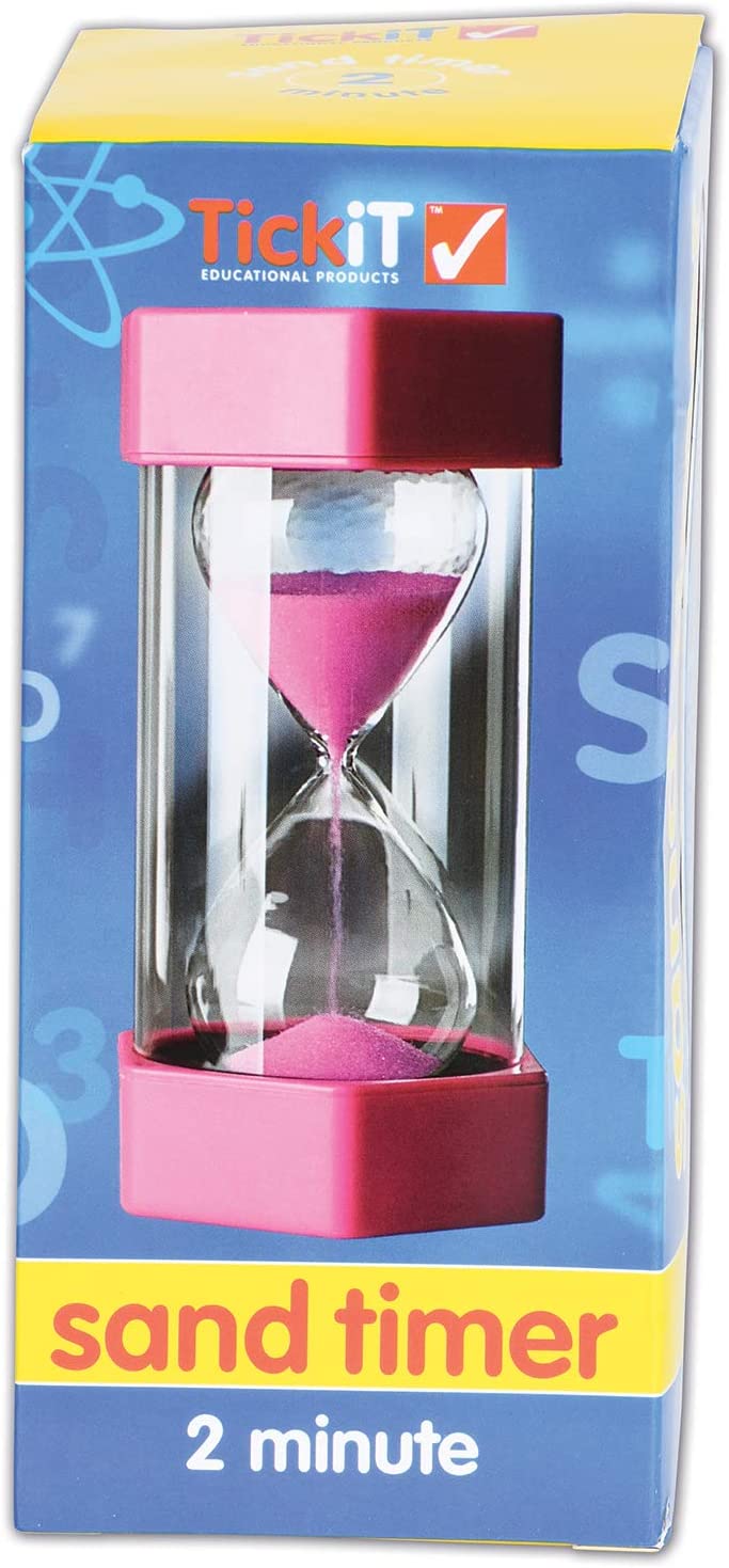 TickiT - Small Coloured Sand Timer 2 minute - Pink | Discount Toy Co.