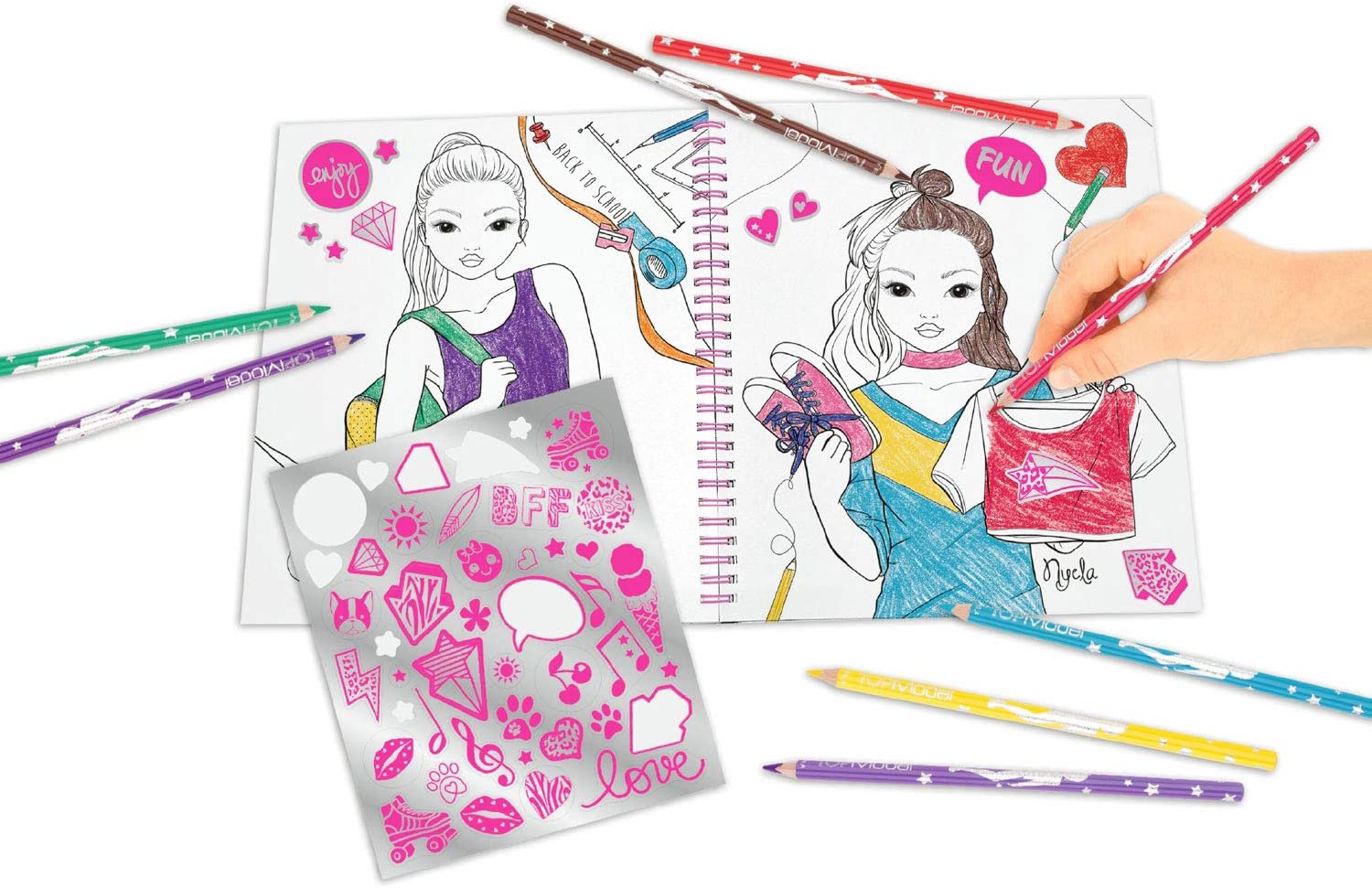 Top model - Colouring Book with Sequins | Discount Toy Co.