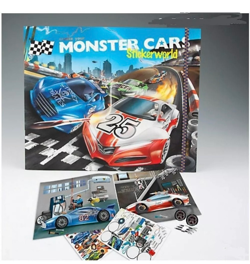 Create Your Monster Cars Stickerworld | Discount Toy Co