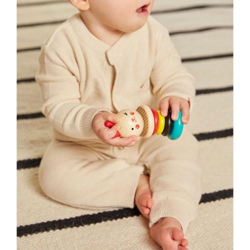 Petit Collage - Modern Bunny Wooden Rattle