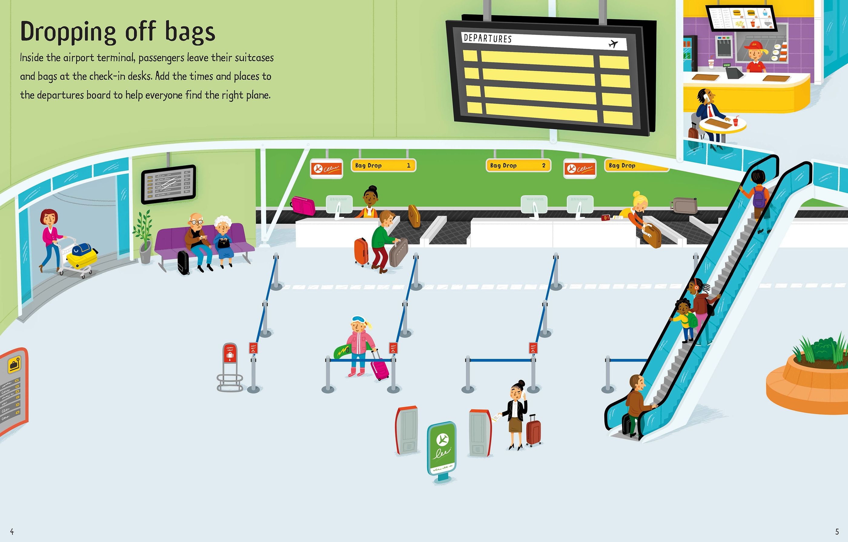 Usborne - Airport Sticker and Colouring Book | Discount Toy Co