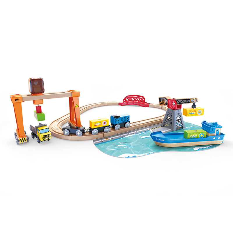 Hape Rail - Lift & Load Harbour Set | Hape Train Sets on Sale ...