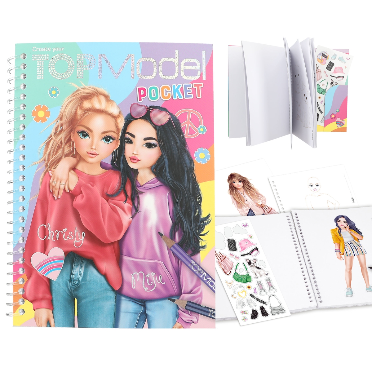 Top Model - Pocket Colouring Book - Christy & Midi