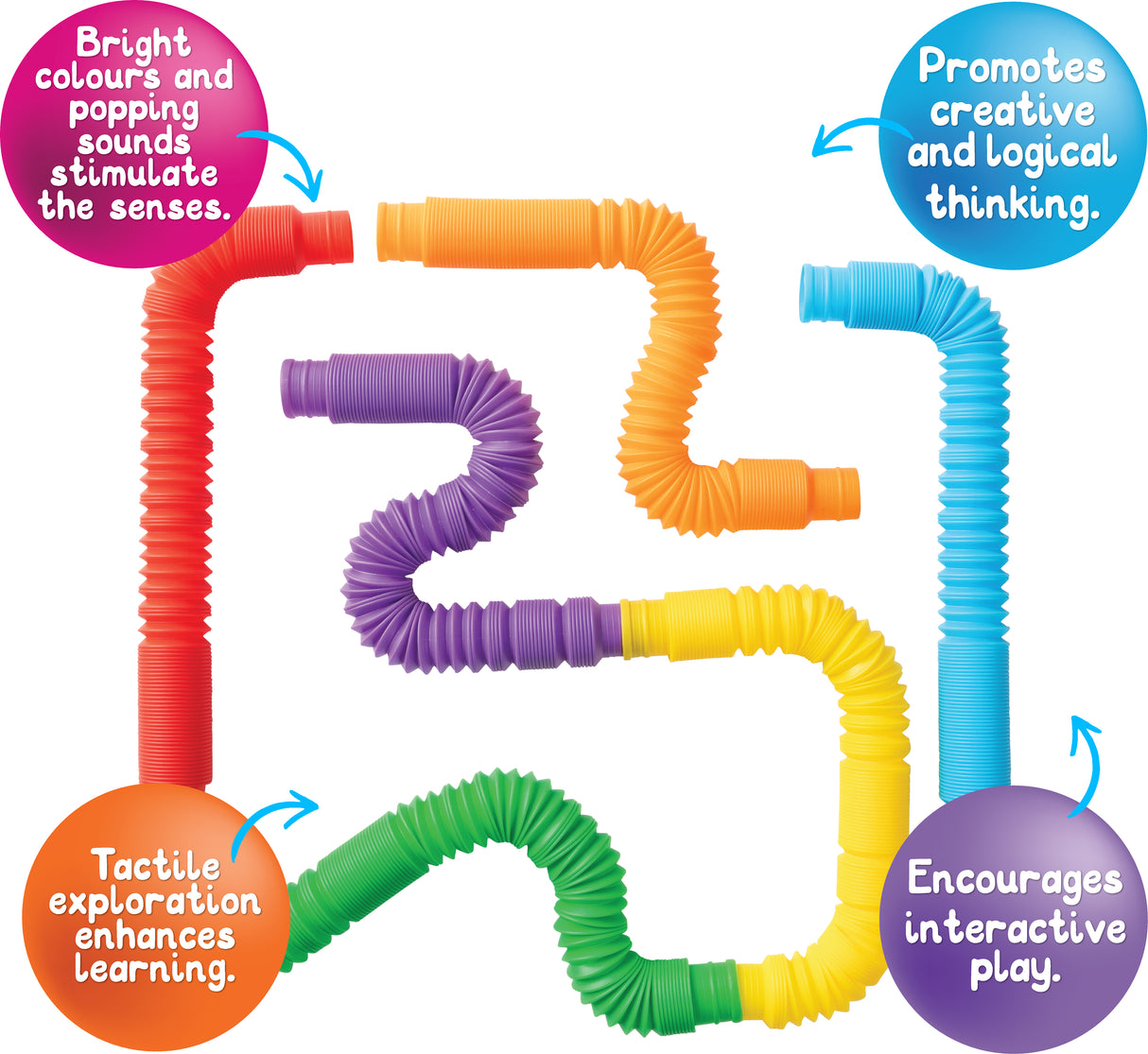 Sensory Sprouts - Rainbow Pull Pipes | Discount Toy Co