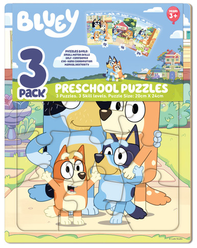 Bluey Frame Tray Puzzles - 3 Pack