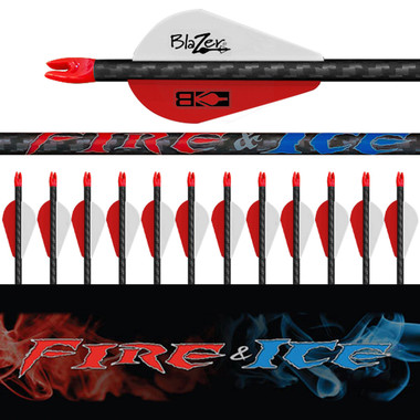 Fire & Ice Arrows 12 Pk. - Fletched (.001 straightness) - Flying Arrow ...