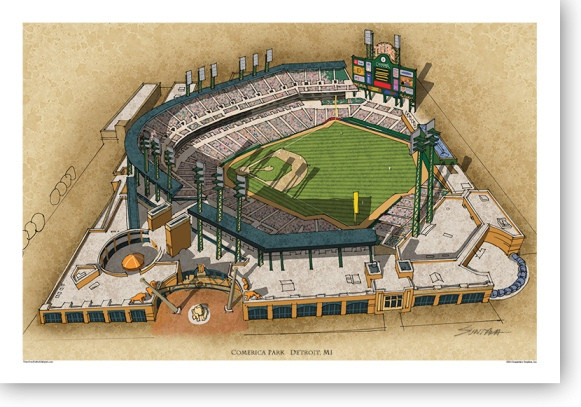 Comerica Park Detroit Tigers 3D Ballpark Replica - the Stadium Shoppe