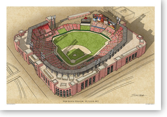 St. Louis Cardinals "Final Opening Game" Busch Stadium Panoramic Poster ...