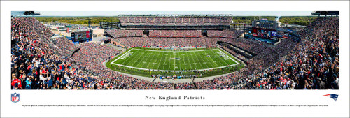 New England Patriots at Gillette Stadium "Exterior" Panoramic Poster ...