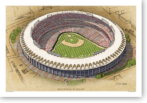 St. Louis Cardinals "Final Opening Game" Busch Stadium Panoramic Poster ...