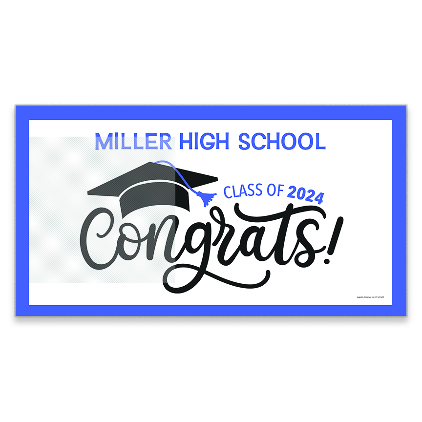 Custom School Name & Color Congratulations graduates banner 2024